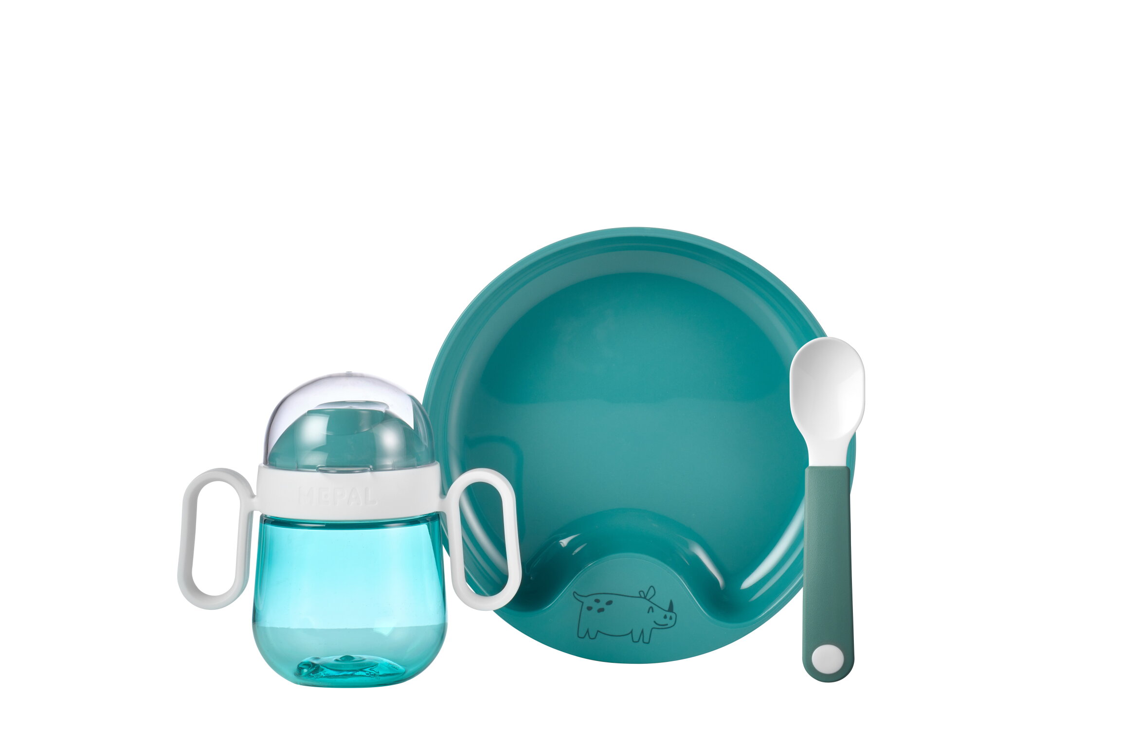 Baby dinnerware Mepal Mio 3-piece set - Deep turquoise | Mepal